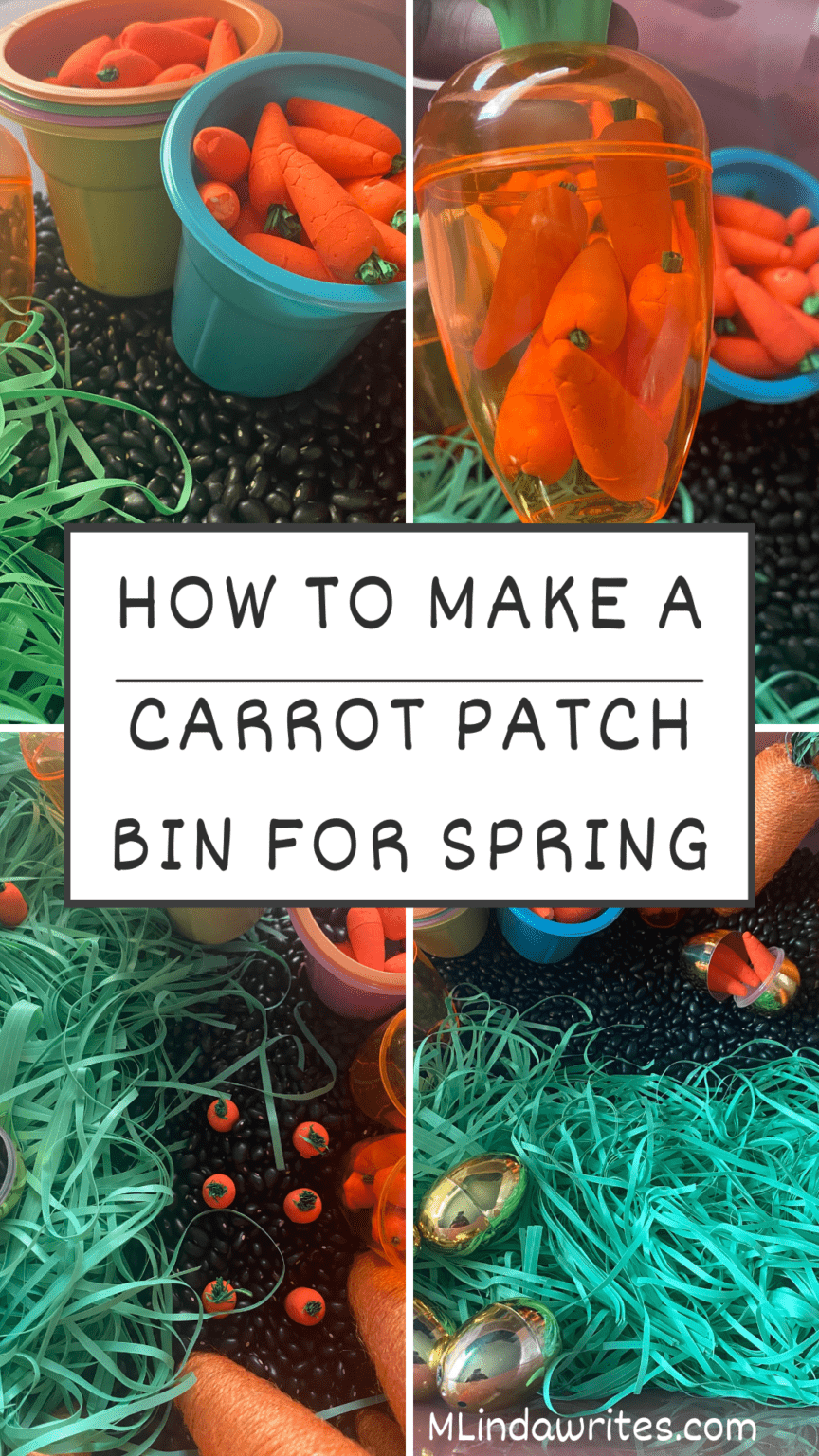How To Make An Easy Carrot Patch Spring Sensory Bin