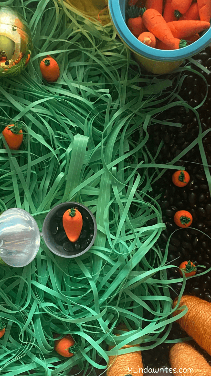 How To Make An Easy Carrot Patch Spring Sensory Bin