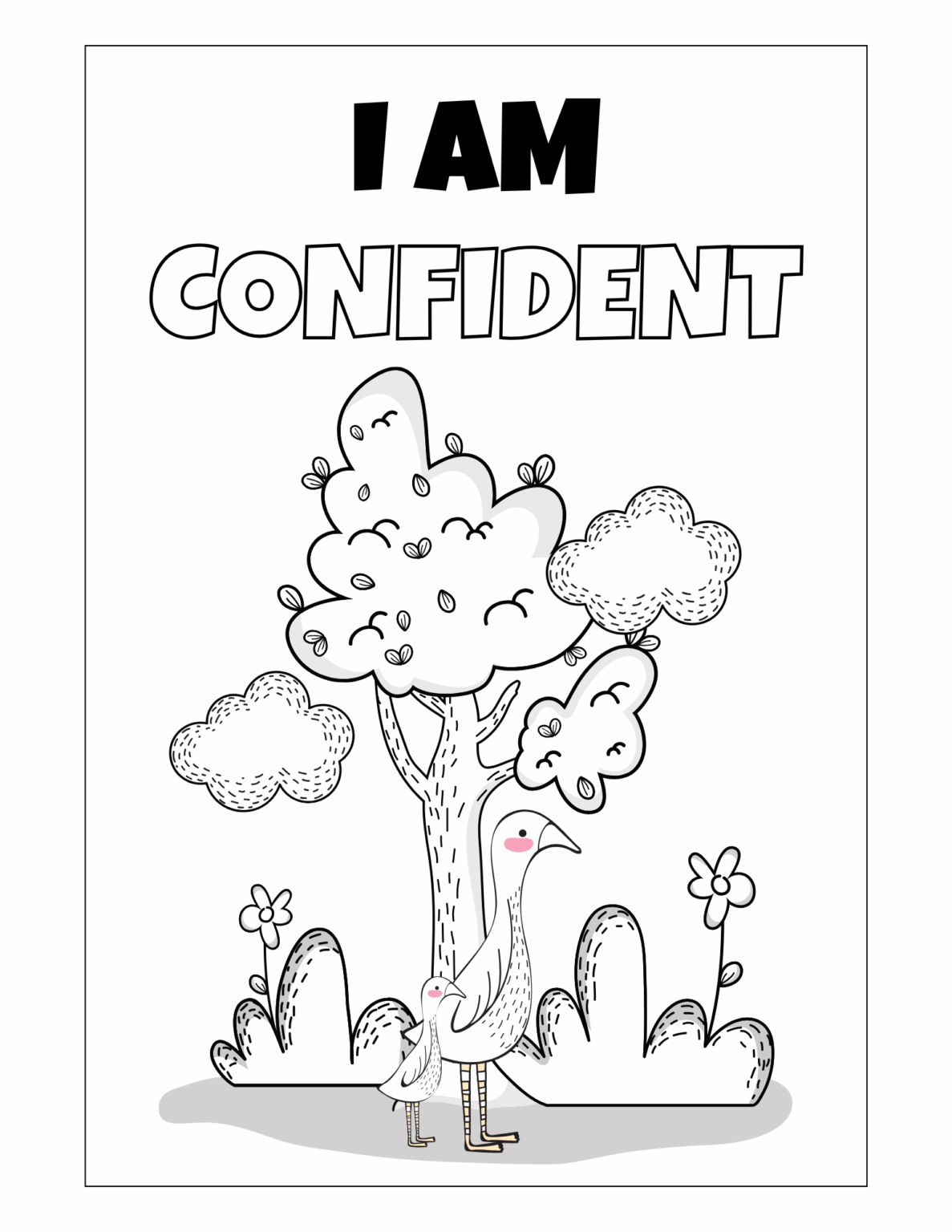Coloring Pages: 19 Positive Affirmations (Free PDF Printables)