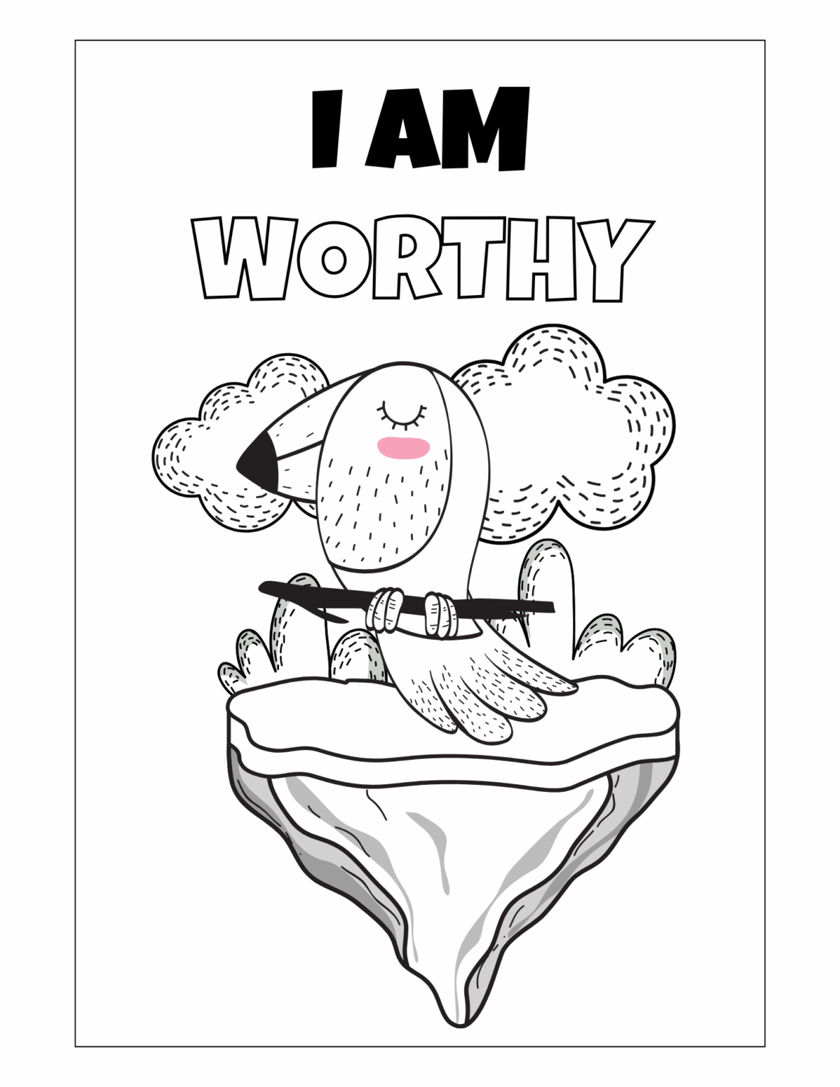 Coloring Pages: 19 Positive Affirmations (Free PDF Printables)
